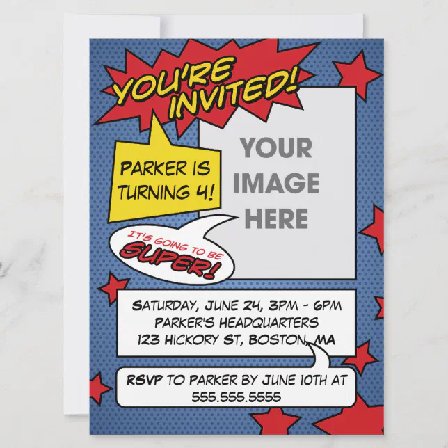 Comic Book Birthday Invitation | Zazzle
