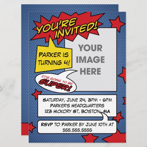 Comic Book Birthday Invitation | Zazzle