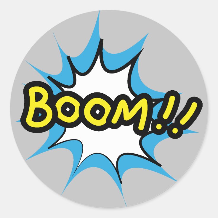 Comic Book Boom Classic Round Sticker | Zazzle
