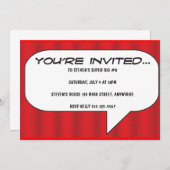 Comic book call-out invitation | Zazzle
