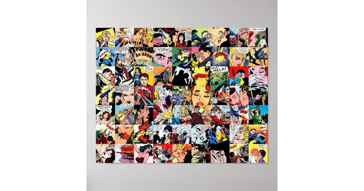 Comic Book Collage Poster | Zazzle
