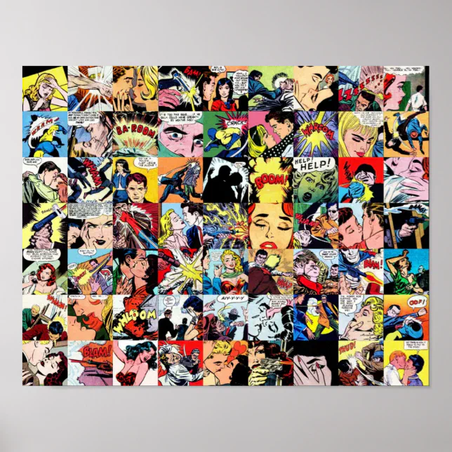 Comic Book Collage Poster | Zazzle