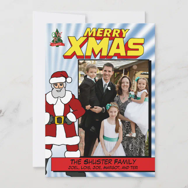 Comic Book Cover (Super Santa) Holiday Card | Zazzle