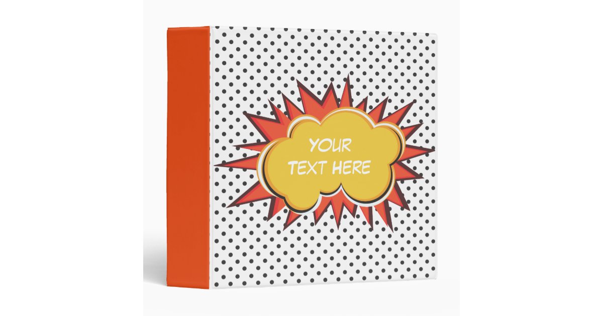 Comic Book Explosion Custom Text Bubble 3 Ring Binder | Zazzle