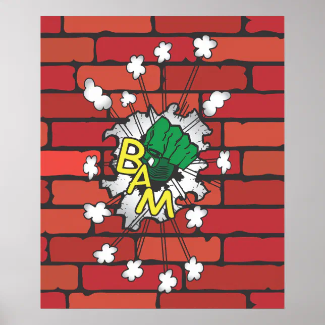Comic Book Knockout poster illustration | Zazzle