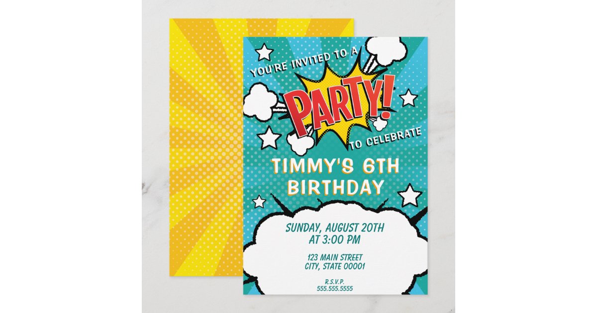 Comic Book PARTY! Invitation | Zazzle