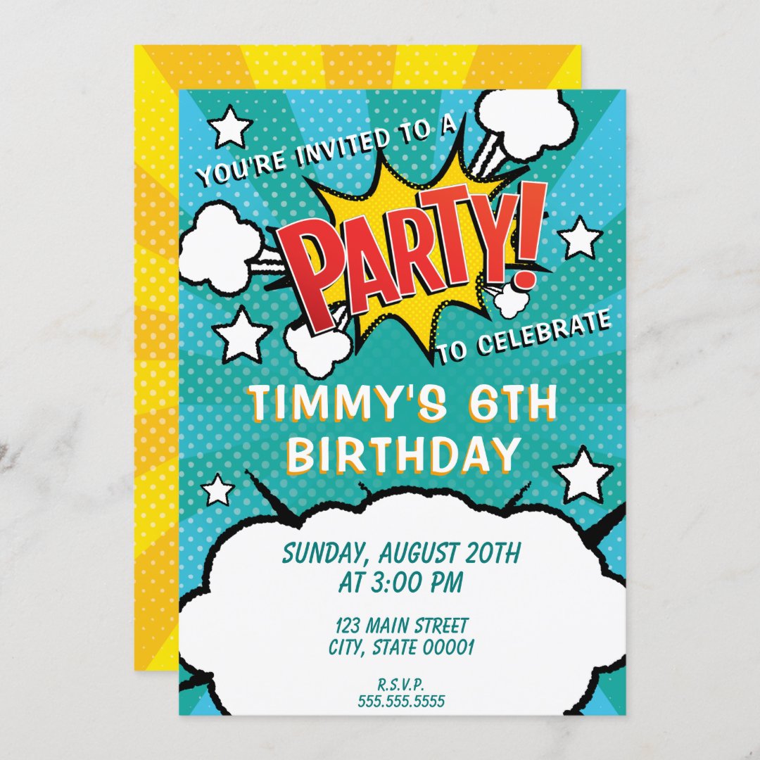 Comic Book PARTY! Invitation | Zazzle
