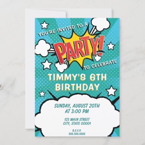 Comic Book PARTY! Invitation | Zazzle