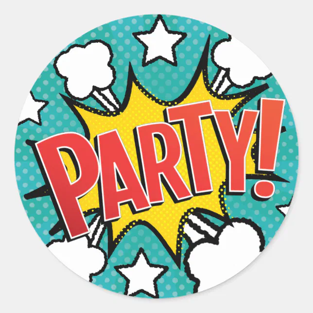 Comic Book PARTY! Stickers | Zazzle