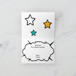 Comic Book PARTY! Thank You Card | Zazzle