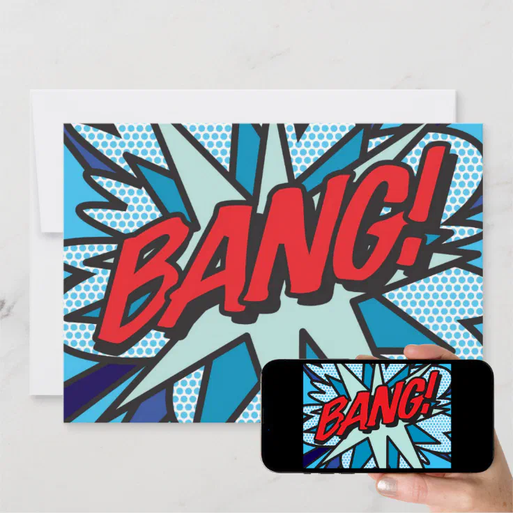 Comic Book Pop Art BANG! Invitation | Zazzle