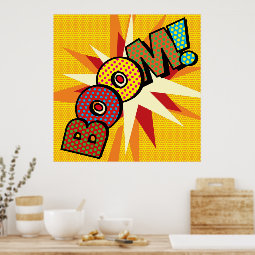 Comic Book Pop Art BOOM Poster | Zazzle