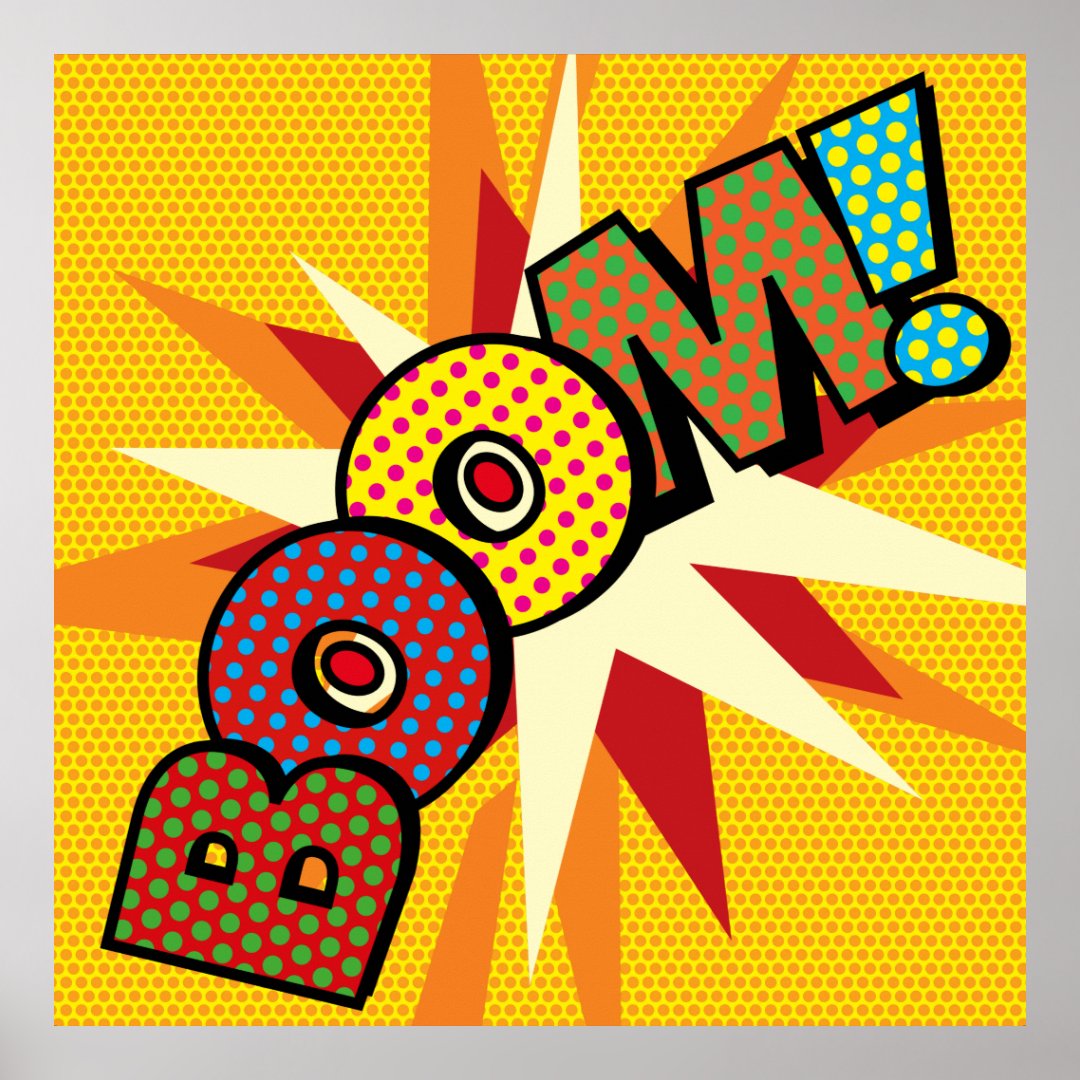 Comic Book Pop Art BOOM Poster | Zazzle