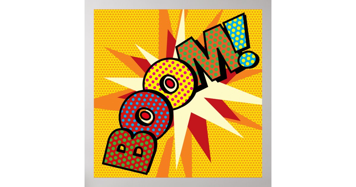 Comic Book Pop Art BOOM Poster | Zazzle