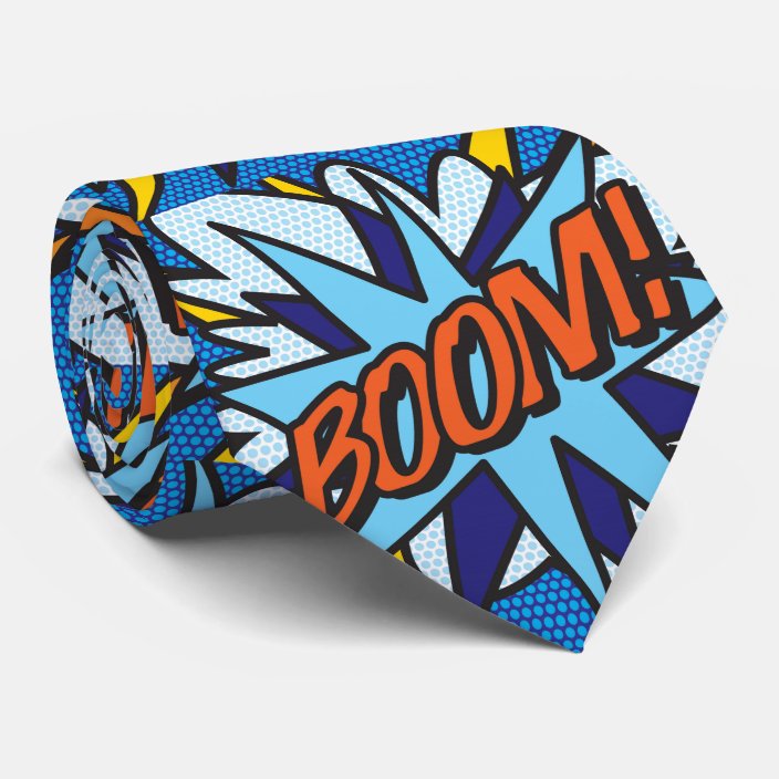Comic Book Pop Art BOOM Superhero Tie | Zazzle.com