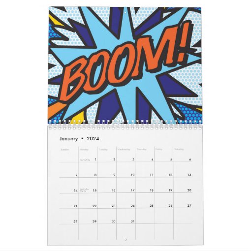 Comic Book Pop Art Calendar | Zazzle
