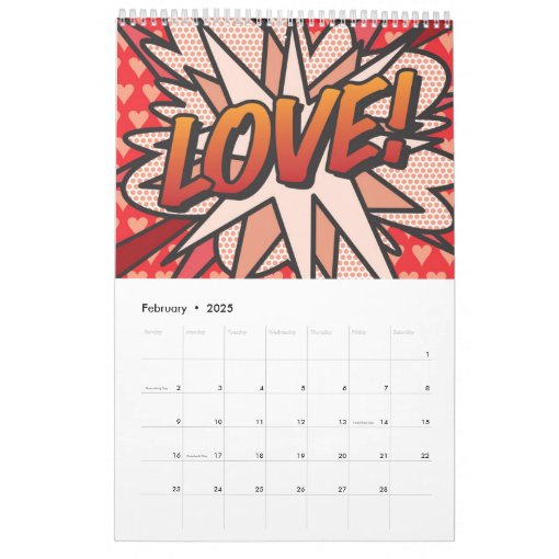 Comic Book Pop Art Calendar | Zazzle