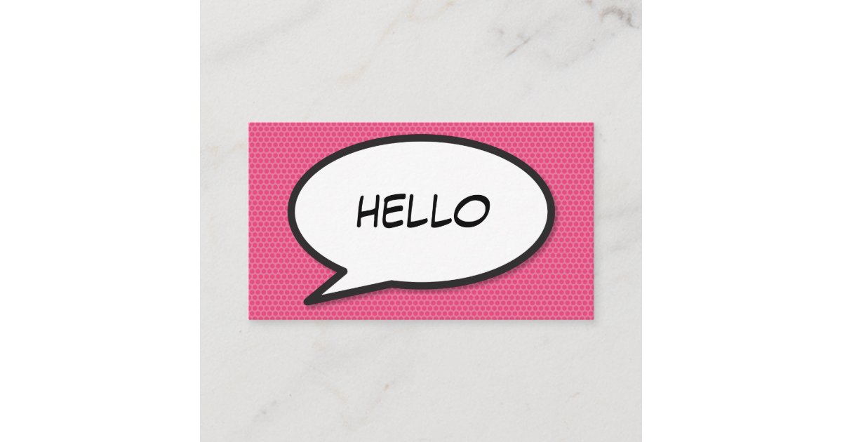 Comic Book Pop Art HELLO Business Card | Zazzle