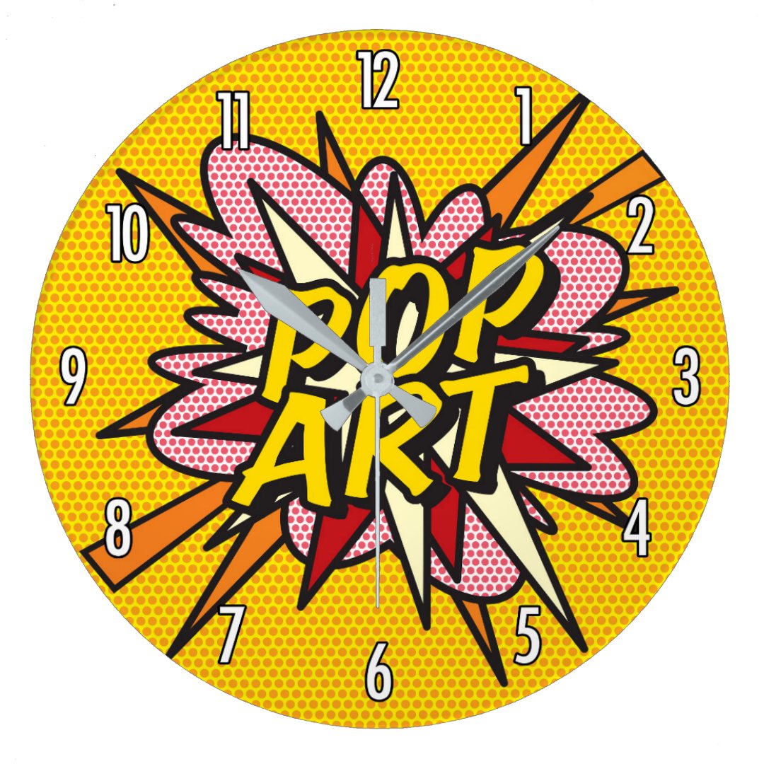 Comic Book Pop Art Large Clock | Zazzle