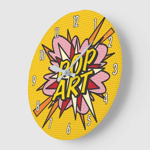 Comic Book Pop Art Large Clock | Zazzle