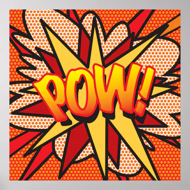 Comic Book Pop Art POW Superhero Poster | Zazzle