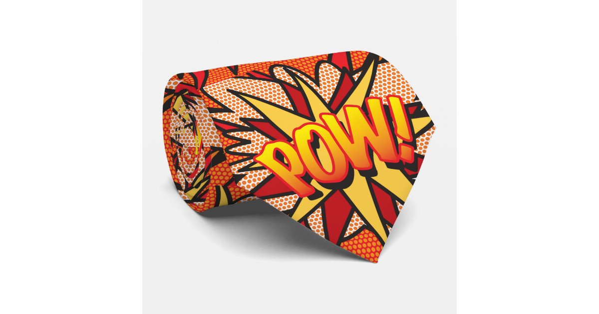 Comic Book Pop Art POW Superhero Tie | Zazzle