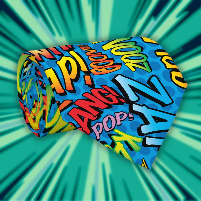 Comic Book Pop Art Sounds Superhero Neck Tie | Zazzle