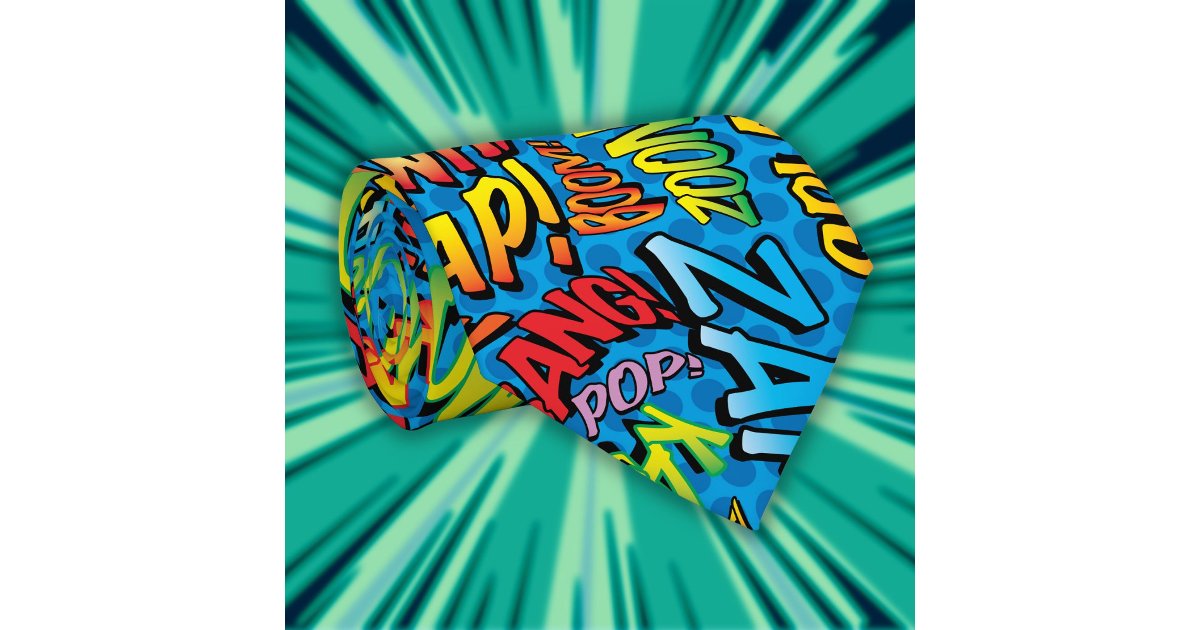 Comic Book Pop Art Sounds Superhero Neck Tie | Zazzle