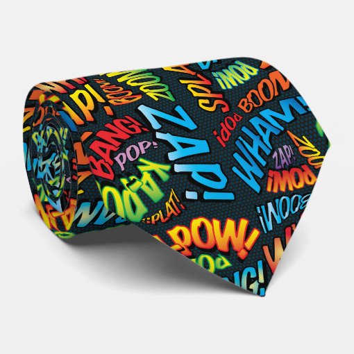 Comic Book Pop Art SOUNDS Superhero Ties | Zazzle