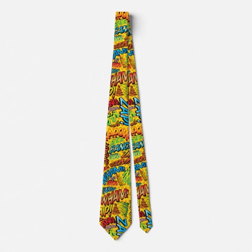 Comic Book Pop Art SOUNDS Superhero Ties | Zazzle