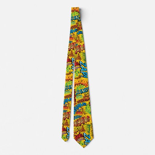 Comic Book Pop Art SOUNDS Superhero Ties | Zazzle