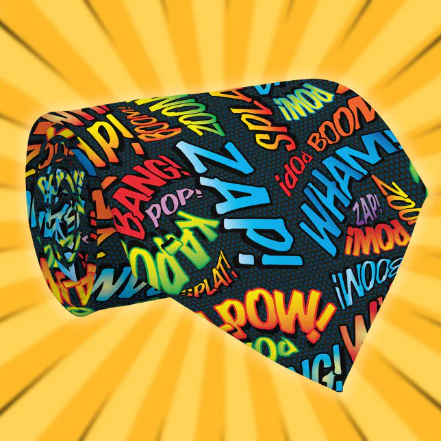 Comic Book Pop Art SOUNDS Superhero Ties | Zazzle