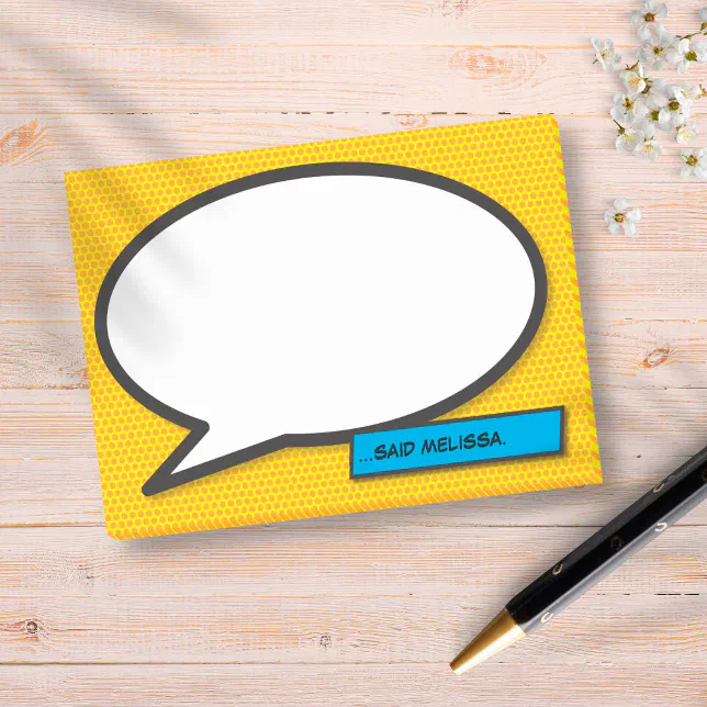Comic Book Pop Art Speech Bubble Post-it Notes | Zazzle