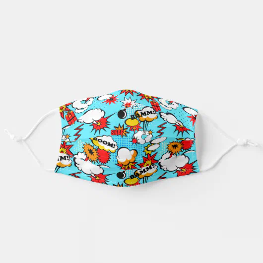 Comic Book Pop Art Super Hero Adult Cloth Face Mask | Zazzle