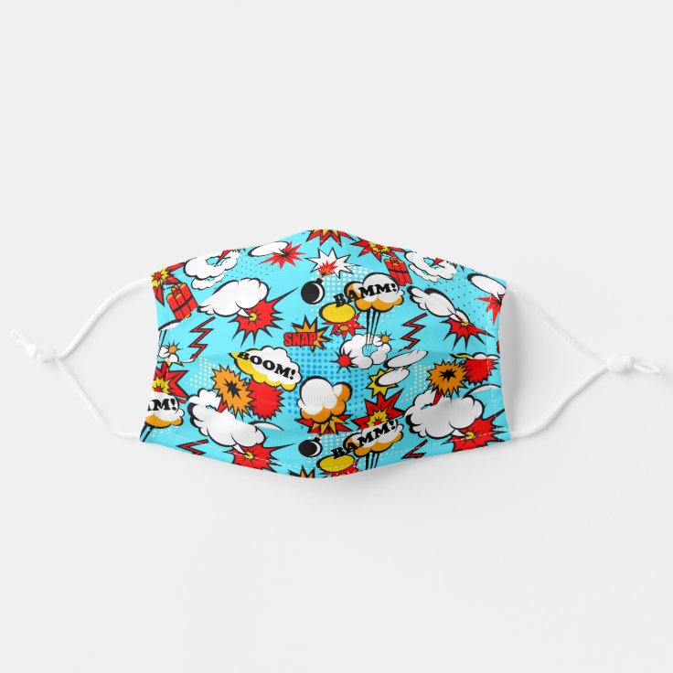 Comic Book Pop Art Super Hero Adult Cloth Face Mask | Zazzle