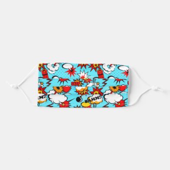 Comic Book Pop Art Super Hero Adult Cloth Face Mask | Zazzle