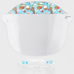 Comic Book Pop Art Super Hero Funny Face Shield | Zazzle