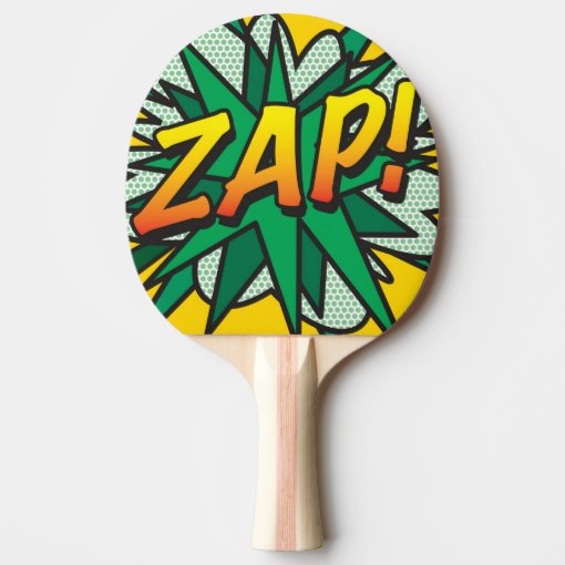 Comic Book Pop Art ZAP Modern Modern Fun Ping-Pong Paddle | Zazzle