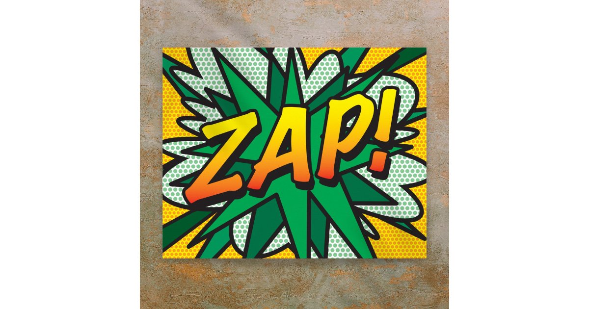 Comic Book Pop Art ZAP Superhero Poster | Zazzle