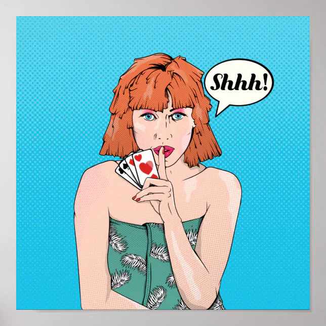 Comic book style poker cheat poster | Zazzle