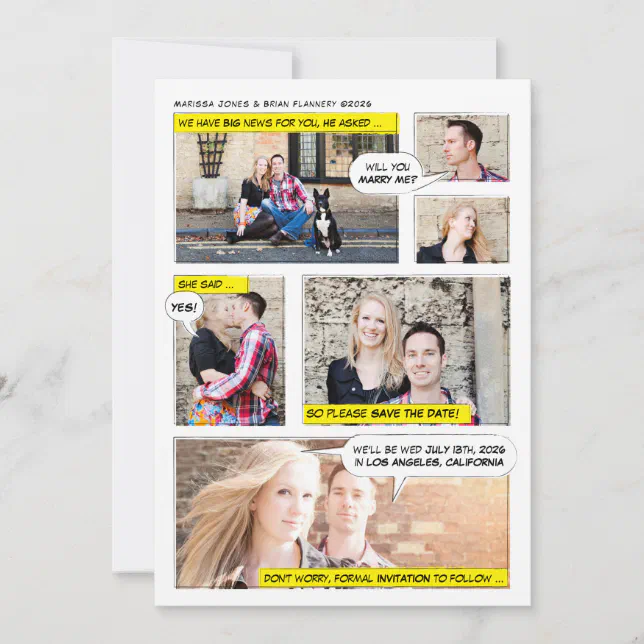 Comic Book Style Save the Date | Zazzle