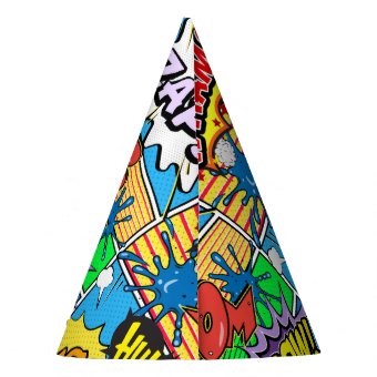 Comic Book Superhero Birthday Party Custom Party Hat | Zazzle