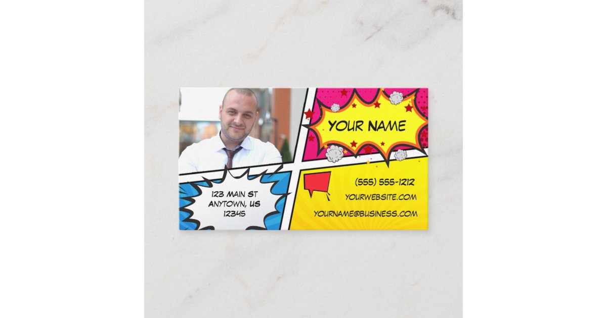Comic Book Superhero Business Card | Zazzle
