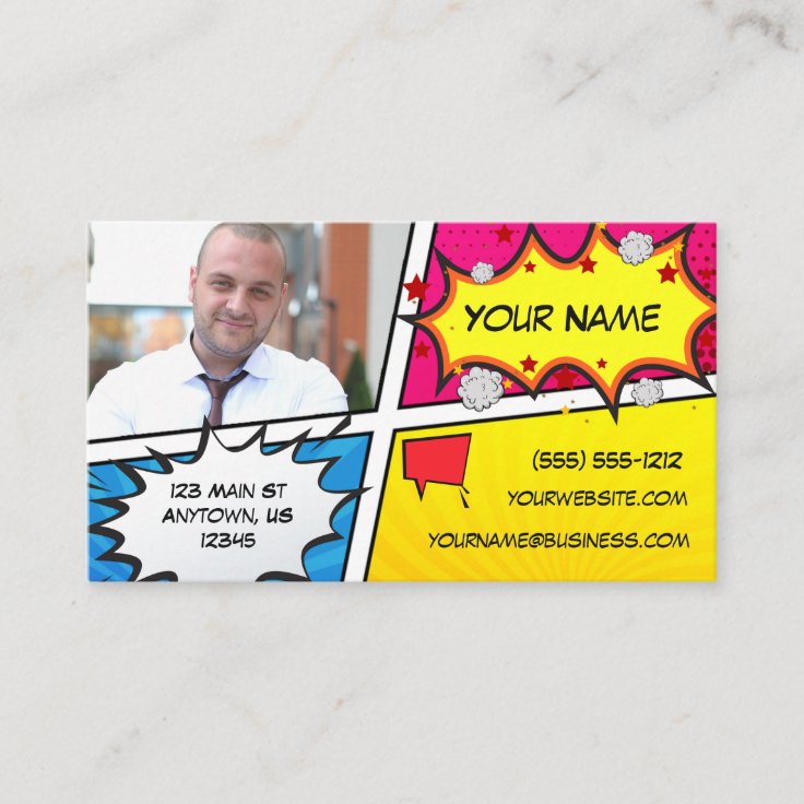 Comic Book Superhero Business Card | Zazzle