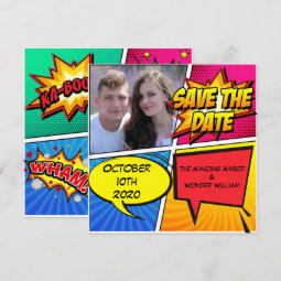 Comic Book Superhero Save The Date | Zazzle