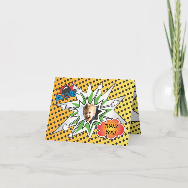 Comic Book Superhero Thank you card | Zazzle