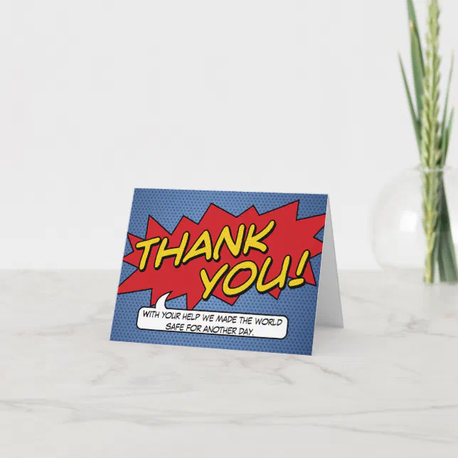 Comic Book Thank You Card | Zazzle
