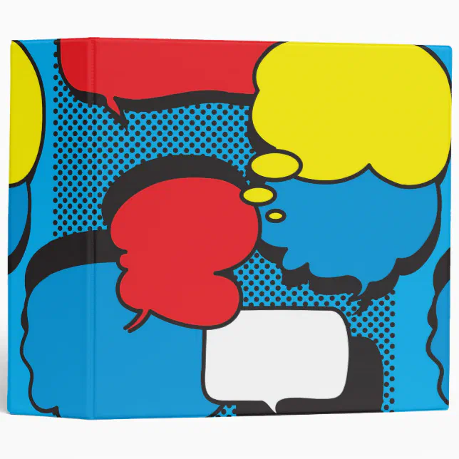Comic Book Thought Bubbles 3 Ring Binder | Zazzle