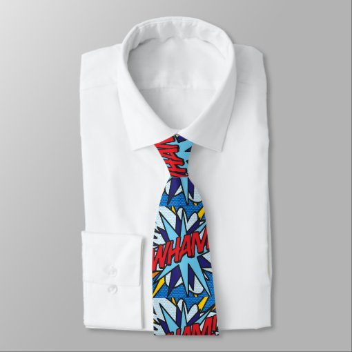 Comic Book WHAM Superhero Neck Tie | Zazzle