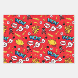 Comic Bubbles Wrapping Paper Sheets | Zazzle